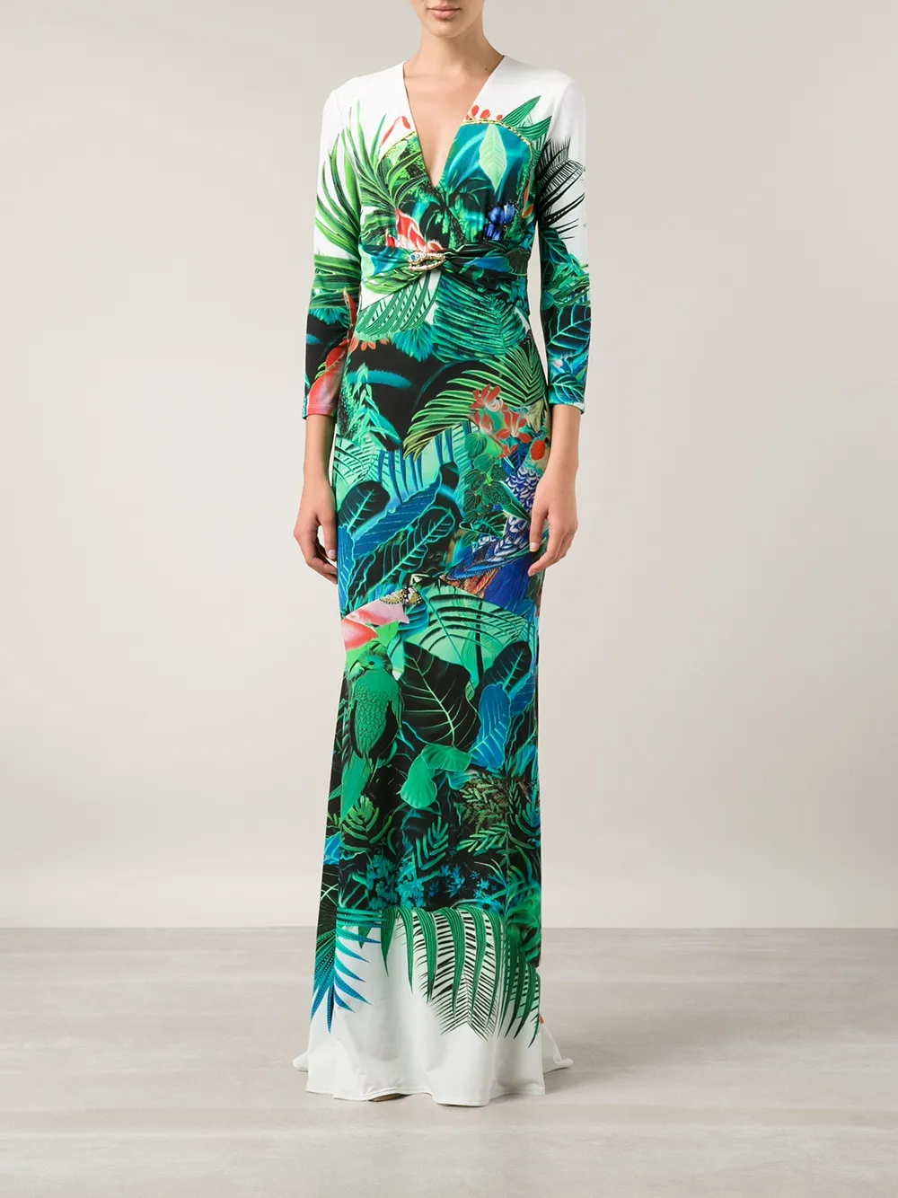 Roberto Cavalli Robe Longue à Imprimé Tropical - Farfetch