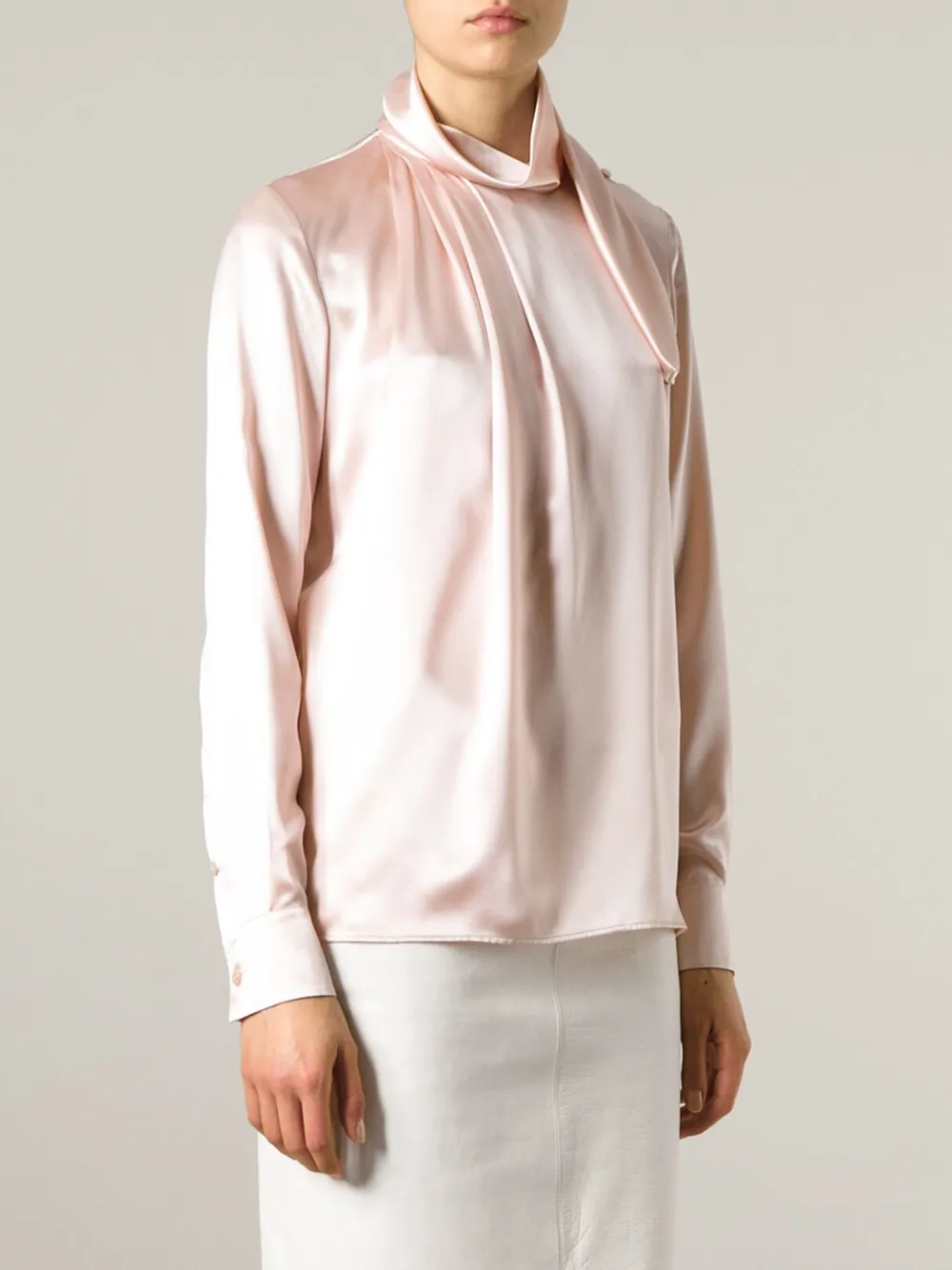 Salvatore Ferragamo Draped Collar Blouse - Farfetch