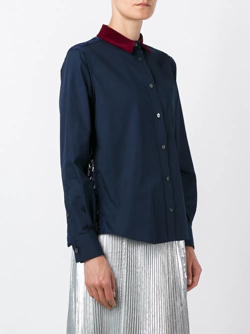 Sacai Lace Insert Shirt - Farfetch