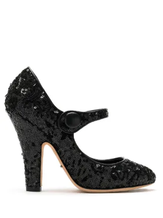 Dolce & Gabbana Sequin Embellished Pumps | Black | FARFETCH