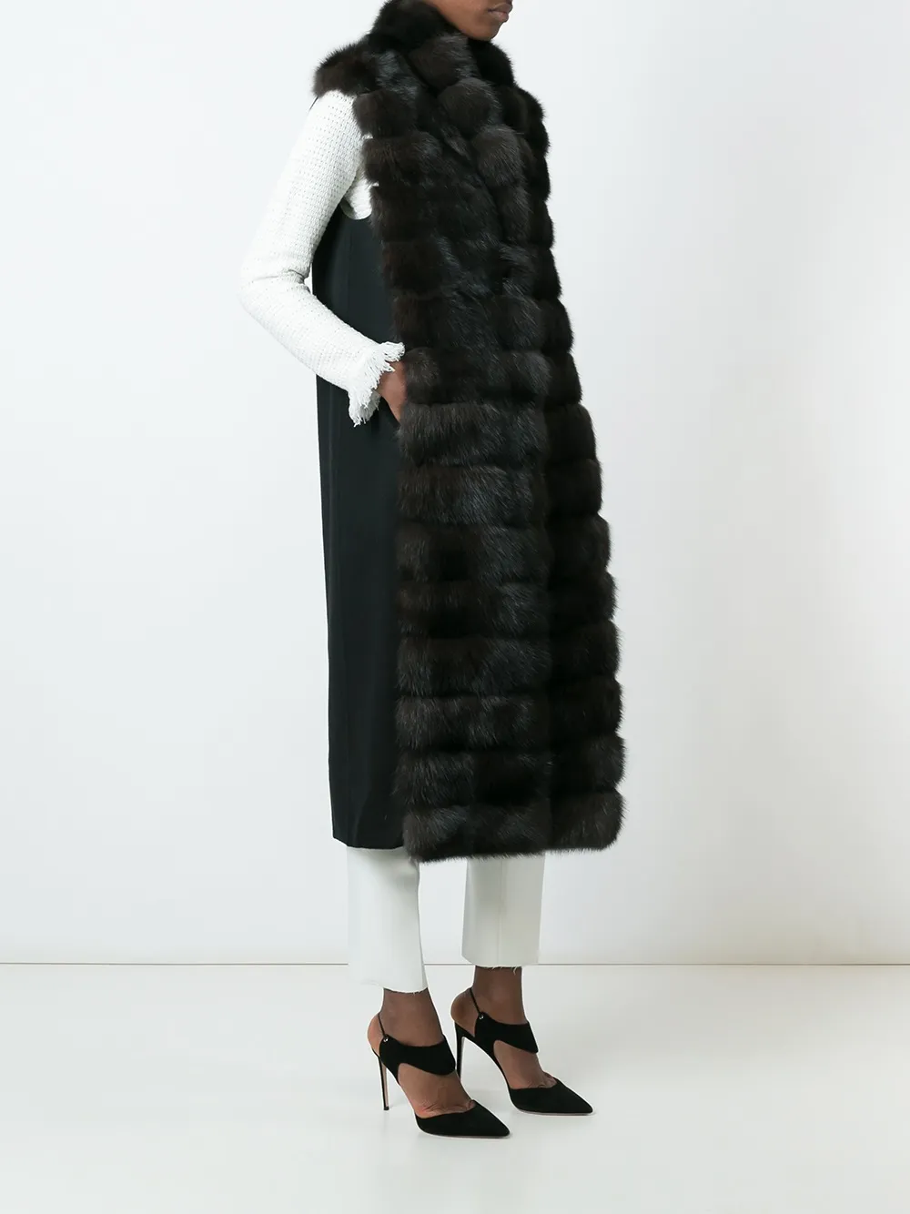 Manzoni 24 Long Panelled Fur Coat - Farfetch