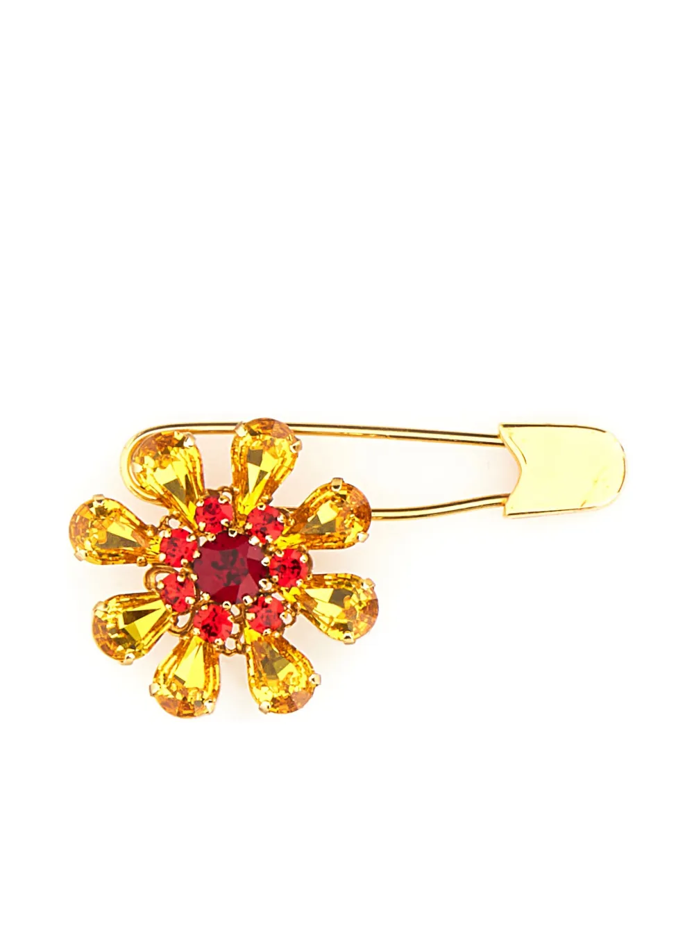 Dolce & Gabbana Crystal Flower Safety Pin | Dorado | FARFETCH MX