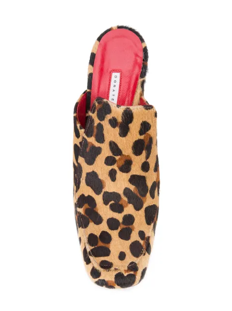 Dorateymur Munise Leopard Print Calf Hair Mules In Leopard Print Modesens