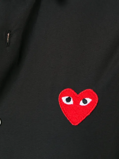 Shop Comme Des Garçons Play embroidered heart shirt with Express ...