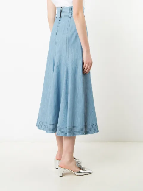 Gabriela Hearst Wytte Denim Midi Skirt Colour Light Blue Modesens