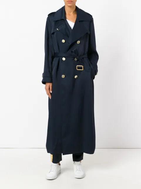 EACH X OTHER Long Poetry Printed Trench Coat | ModeSens