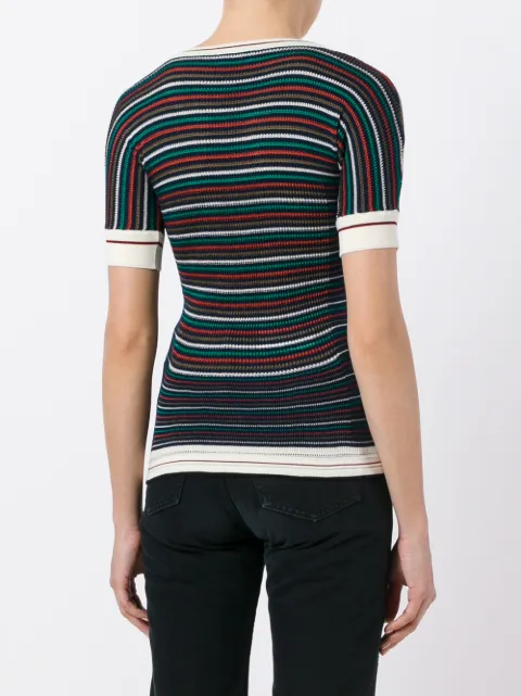 SONIA RYKIEL Striped Knitted T-Shirt | ModeSens