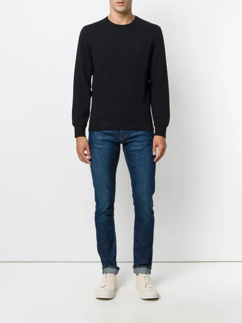 ALEXANDER MCQUEEN Embroidered Skull Patch Sweatshirt in Black | ModeSens