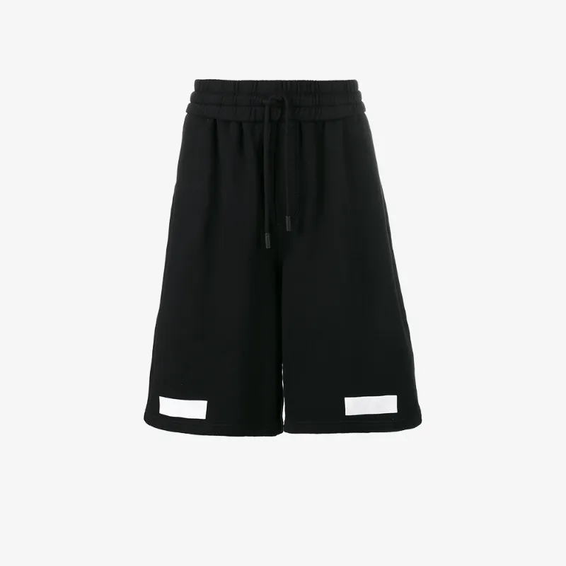 Off-White Black diagonal stripe long shorts | Drop-Crotch Shorts | Browns