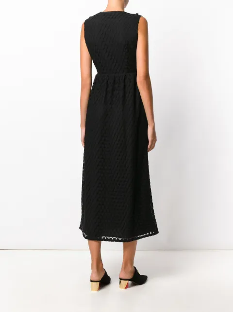 Red Valentino Embroidered Flared Midi Dress Modesens