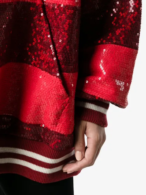 $1,447 Ashish Sequin Stripe Oversized Hoodie - Buy Online - Fast ...