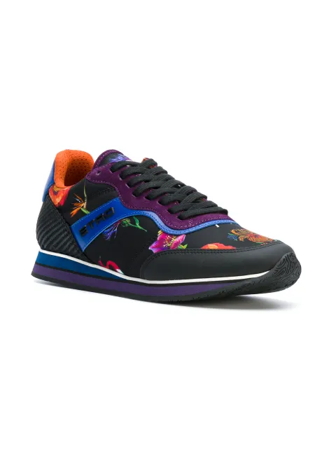 ETRO - Floral Pattern Sneakers in Black | ModeSens