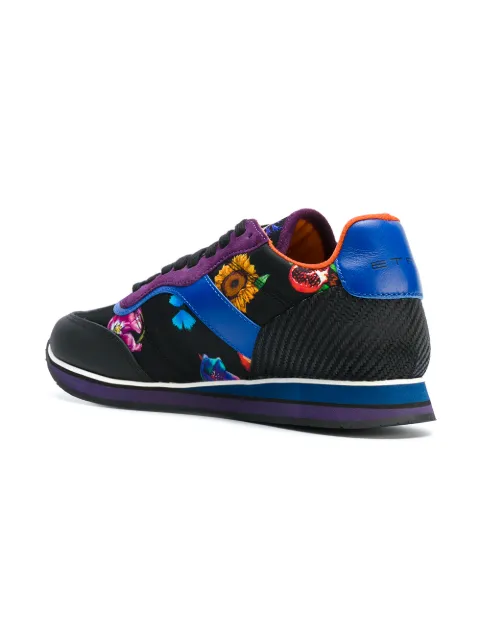 ETRO - Floral Pattern Sneakers in Black | ModeSens