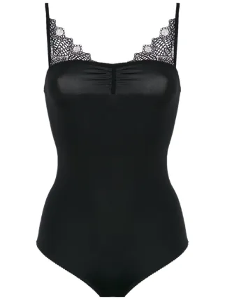 À La Garçonne Lace Inserts Bodysuit | Black | FARFETCH