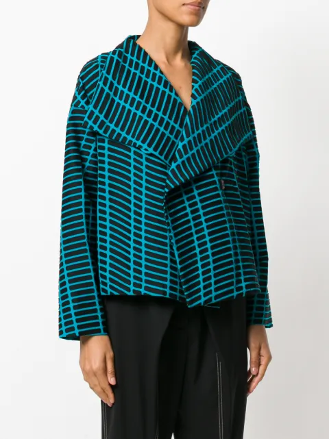 ISSEY MIYAKE Grid Pattern Jacket | ModeSens