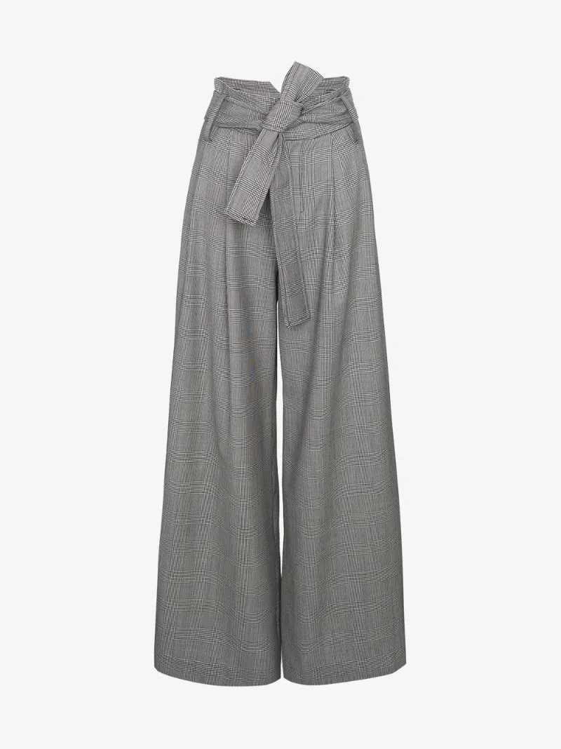 WRIGHT LE CHAPELAIN OXFORD BAGS CHECK TROUSERS, BLACK | ModeSens