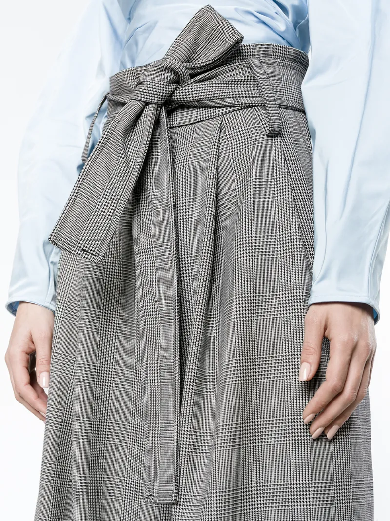 WRIGHT LE CHAPELAIN OXFORD BAGS CHECK TROUSERS, BLACK | ModeSens