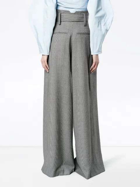 WRIGHT LE CHAPELAIN OXFORD BAGS CHECK TROUSERS, BLACK | ModeSens