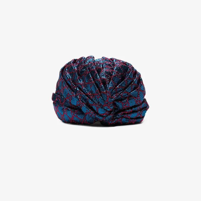 Gucci Metallic Blue Turban | ModeSens