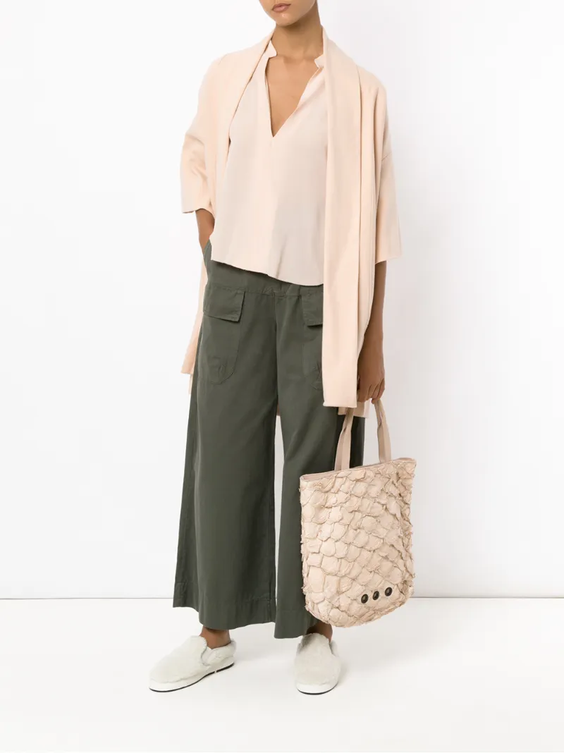 Osklen Pirarucu Leather Tote In Nude & Neutrals