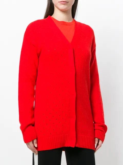 Cashmere In Love Long Perforated Cardigan - Farfetch