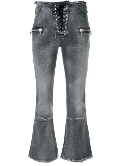 UNRAVEL PROJECT Lace-up Cropped Jeans - Farfetch