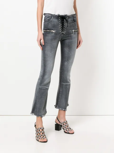 UNRAVEL PROJECT Lace-up Cropped Jeans - Farfetch