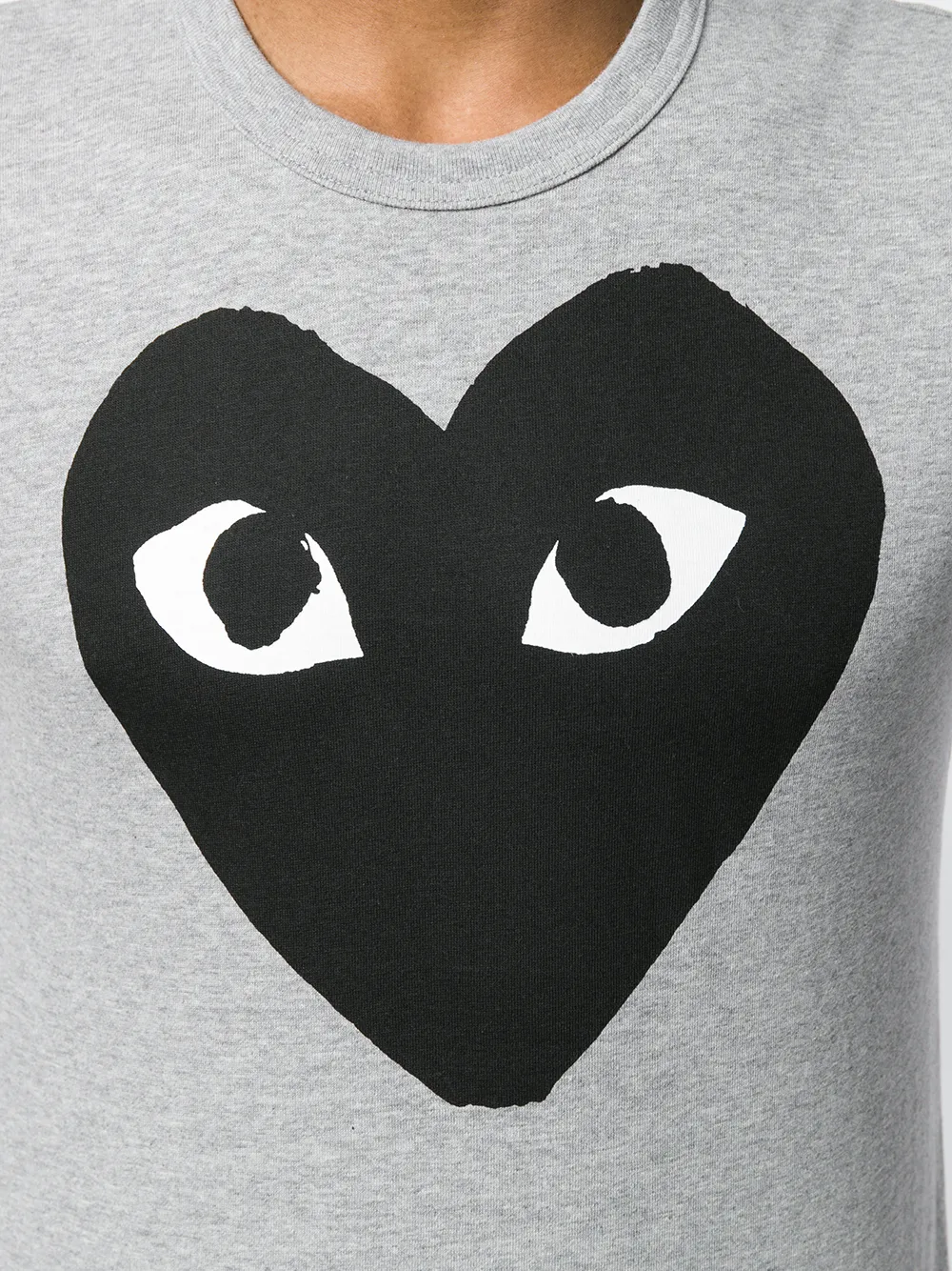 Comme Des Garçons Play Heart Print T-shirt | Grey | FARFETCH