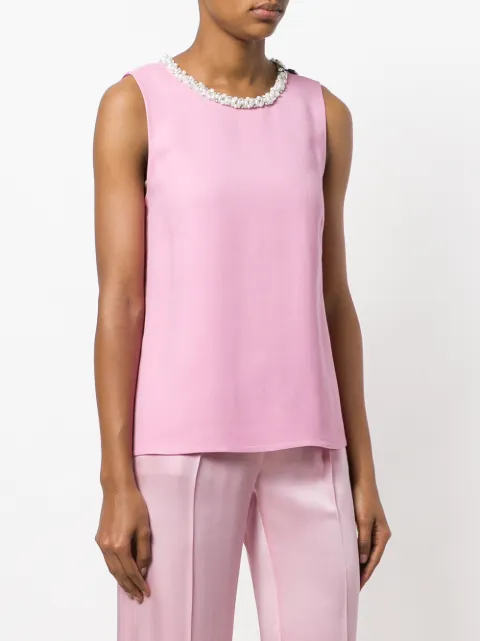 Styland Embellished-Neck Sleeveless Top 302365140 Pink | Farfetch