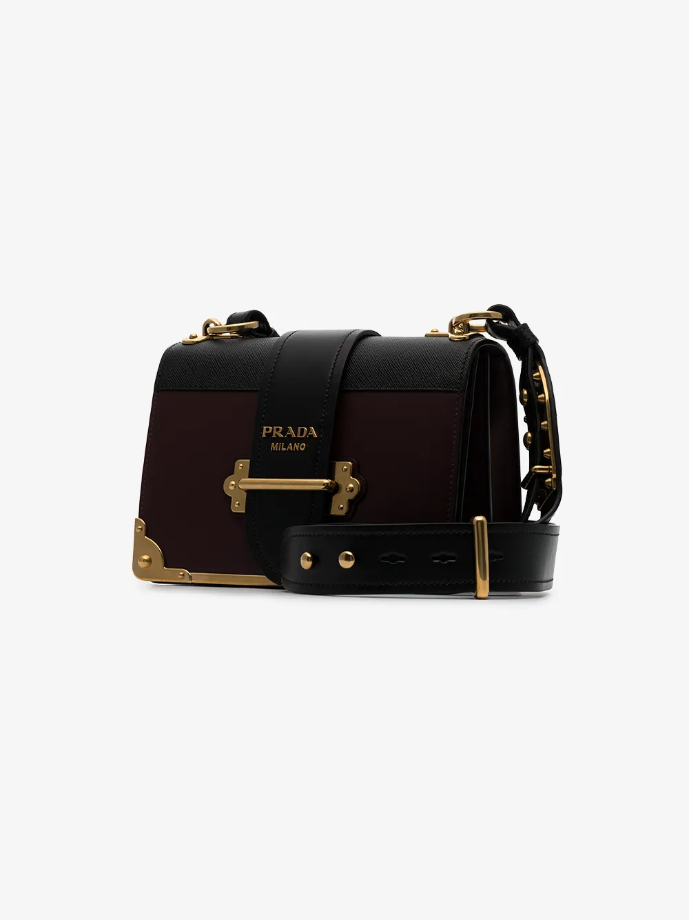 Prada Cahier Mini Crossbody Bag Red ' Black | semashow.com