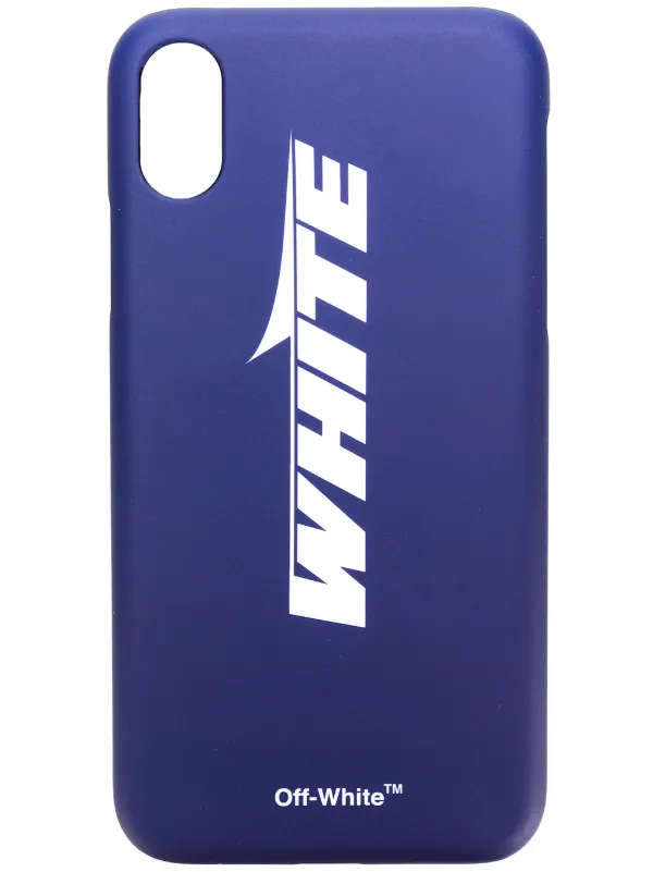 Off White Logo iPhone X Case Blue FARFETCH IN
