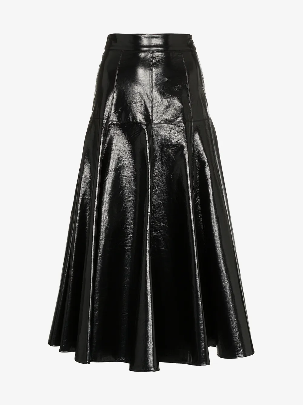 Msgm Flared Pvc Skirt In Black | ModeSens