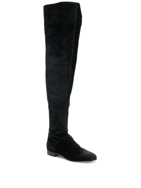 Alberta Ferretti Velvet over-the-knee Boots - Farfetch