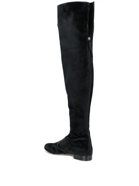 Alberta Ferretti Velvet over-the-knee Boots - Farfetch