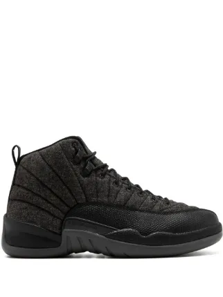 Jordan Air Jordan 12 Retro Wool "Dark Grey/Metallic Silver" Sneakers ...