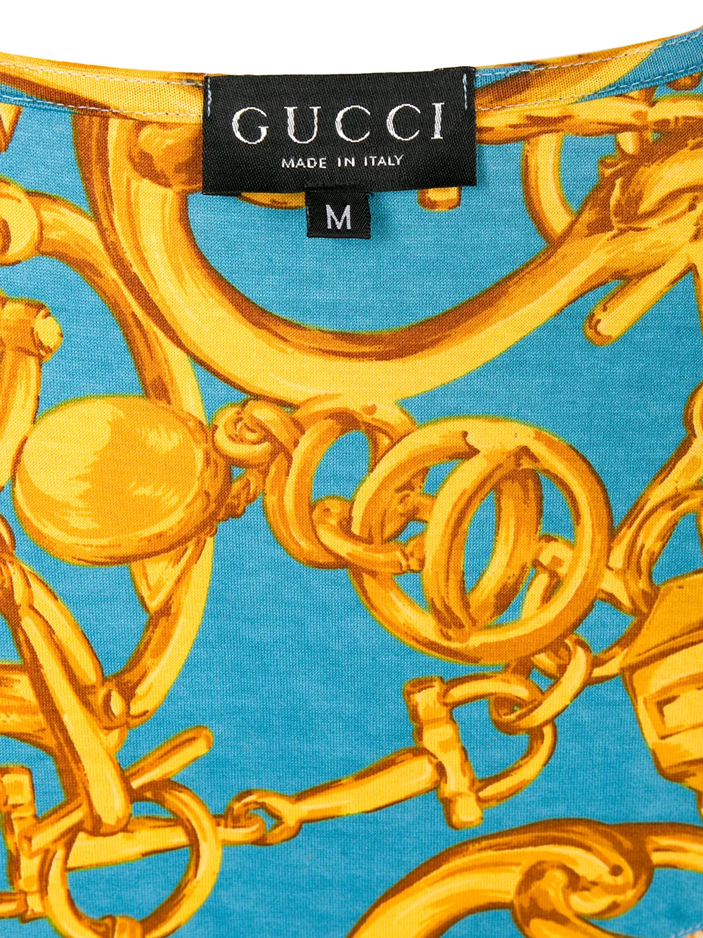 Gucci Pre-Owned Chain Pattern Longsleeved Blouse | Blue | FARFETCH