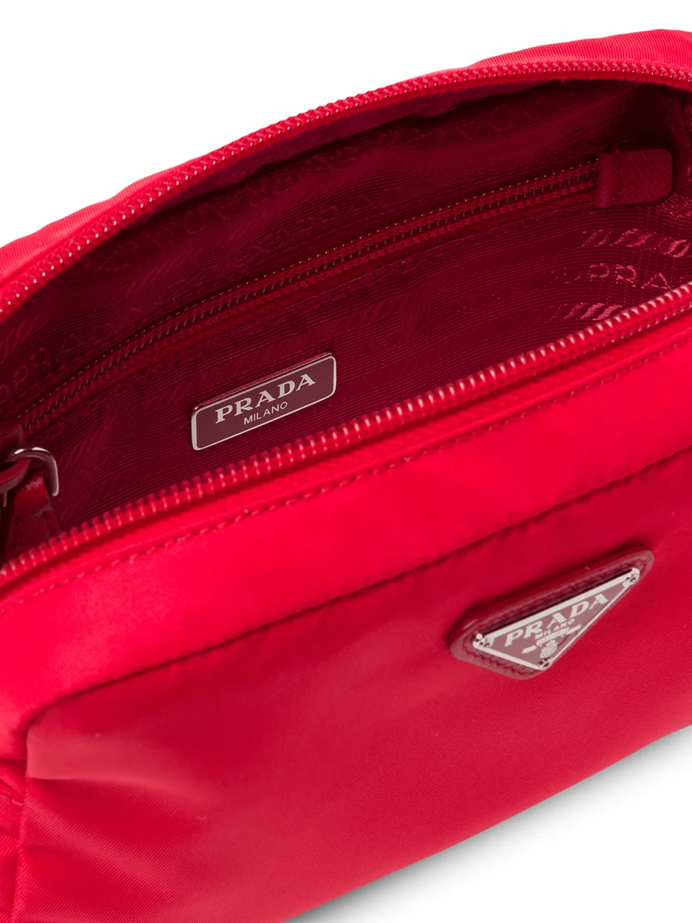 Prada triangle-logo Makeup Bag | Red | FARFETCH
