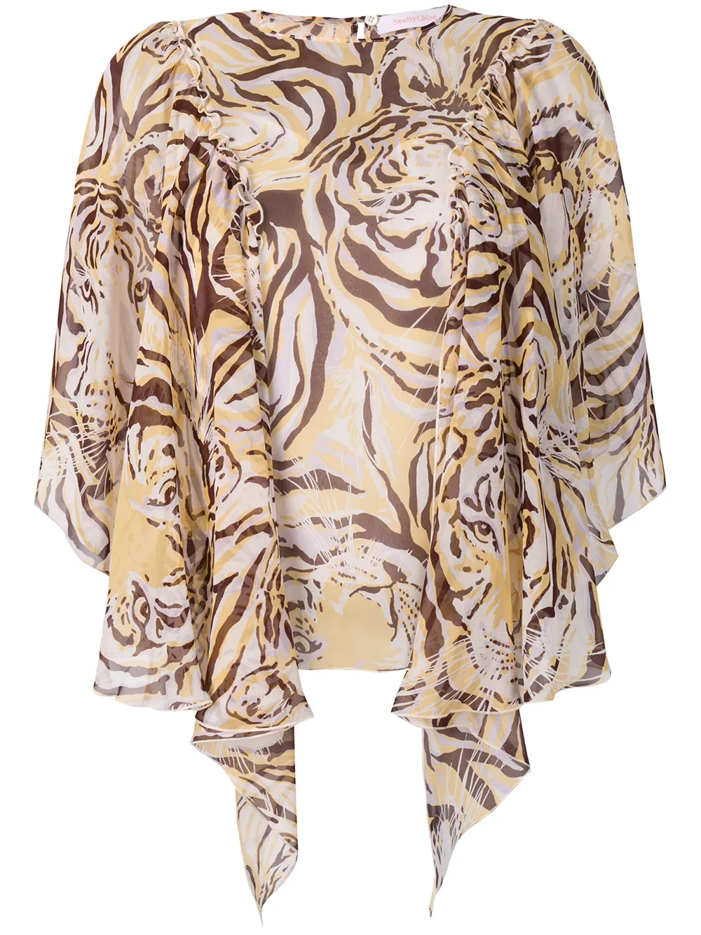 See By Chloé Tiger Print Flouncy Blouse - Farfetch