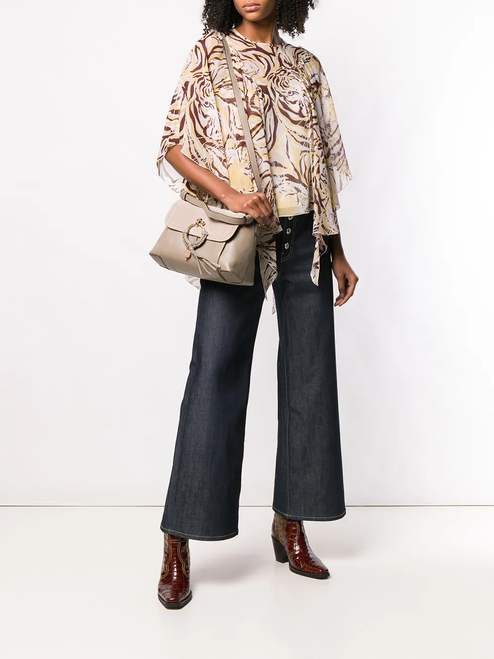 See By Chloé Tiger Print Flouncy Blouse - Farfetch