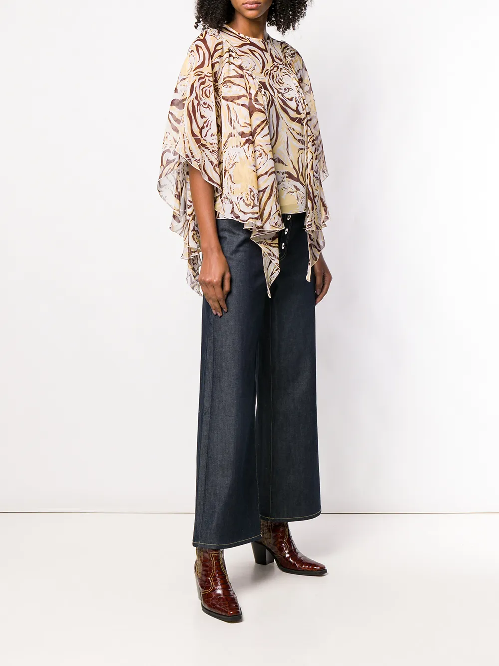 See By Chloé Tiger Print Flouncy Blouse - Farfetch