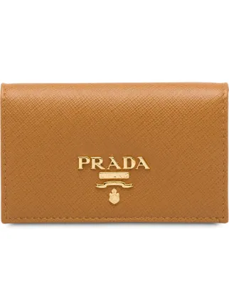 Prada logo-plaque Folding Cardholder | Brown | FARFETCH