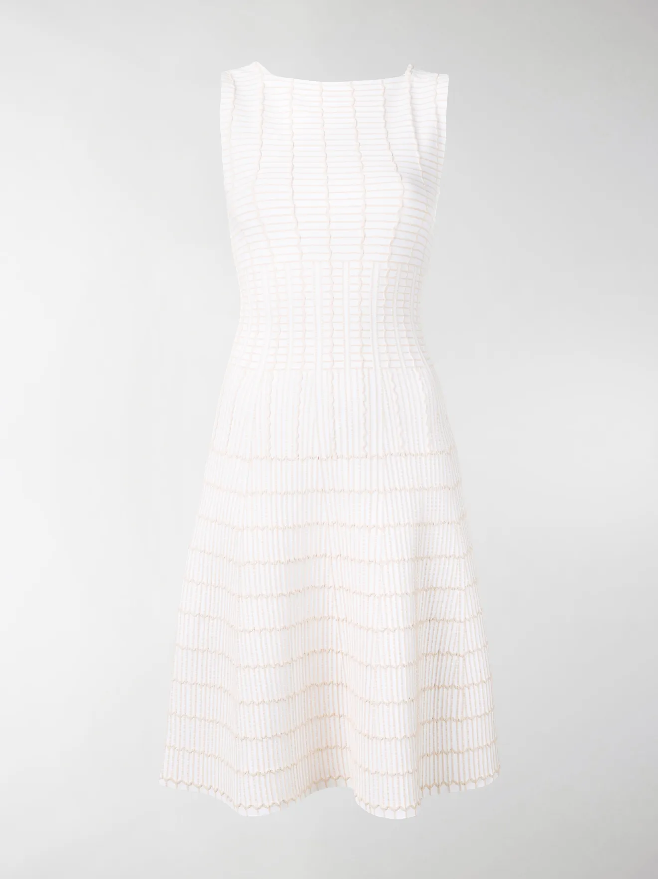 Alaïa stretch knit A-line dress neutrals | MODES