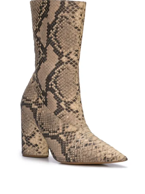Shop multicolour Yeezy snakeskin print mid-calf boots with Express ...