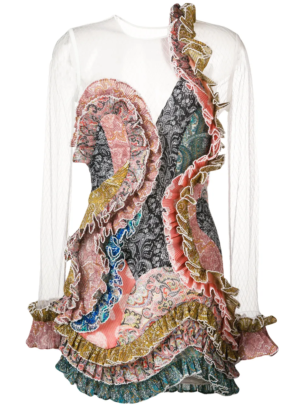 ZIMMERMANN Paisley Ruffled Dress | Pink | FARFETCH PT
