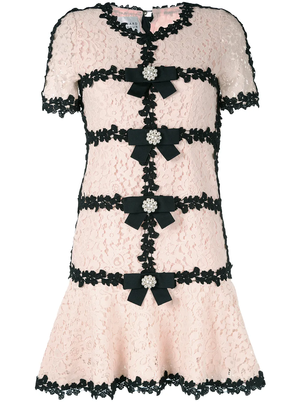 Edward Achour Paris Fitted Lace Dress - Pink | ModeSens