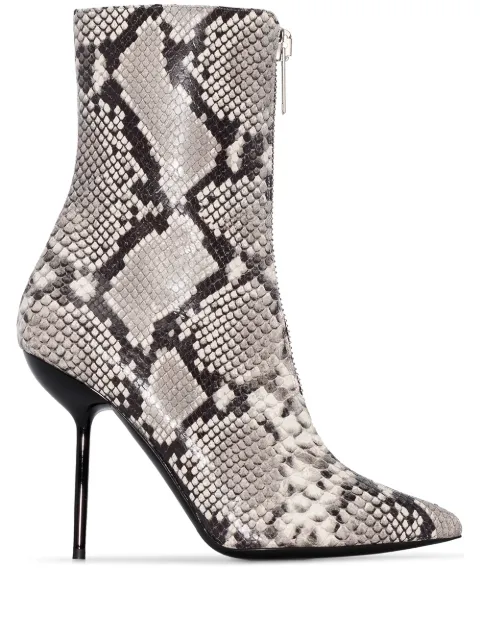 Unravel Project 100Mm Snake Print Ankle Boots Aw19 | Farfetch.Com
