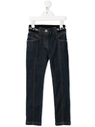 Givenchy Kids Logo Waistband Jeans | Blue | FARFETCH