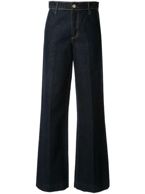 Blue Nobody Denim Francoise Wide-Leg Jeans For Women | Farfetch.com