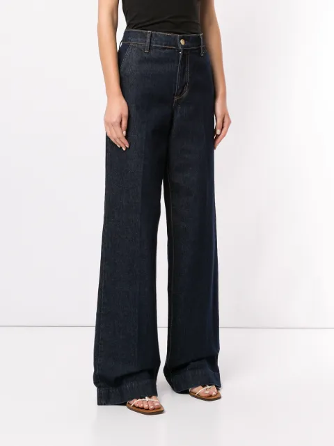 Blue Nobody Denim Francoise Wide-Leg Jeans For Women | Farfetch.com