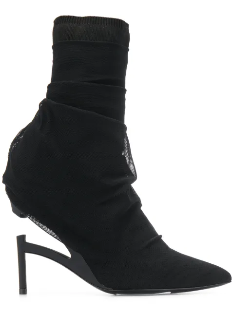 Shop black UNRAVEL PROJECT tulle layered ankle boots with Express ...